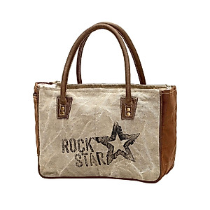 Myra Bags Rock Star Upcycled Canvas Hand Bag S-1045
