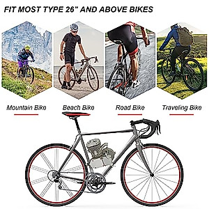 Ktaxon 100cc Bicycle Engine Kit, 2 Stroke Bike Engine Kit, Gas Bike Conversion Kit with Super Fuel-efficient, Powerful Engine for 26-28" Bikes (Silver)