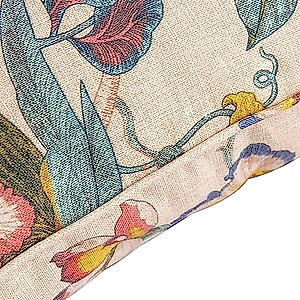 Set of 4 Outdoor Dining Chair Cushions, Comfort Patio Seating Cushions, 44 x21x4.5 inch, Single Welt and Zipper, Khaki Floral Essence