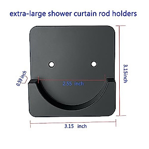 LGQXGO Adhesive Shower Curtain Rod Holders - No Drilling | Waterproof | Heat Resistant | Max Load 50 lbs | Perfect for Bathroom Walls | 2 Pack,Black Shower Rod Holders (Rod Not Included)
