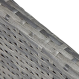 U-MAX 7 Pieces Patio Furniture Set Outdoor Sectional Sofa Conversation Set All Weather Wicker Rattan Couch Dining Table & Chair with Ottoman, Gray