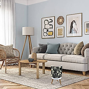 KSYGYFRUDE Small Trash Can with Lid Leopard Print Pink Rose Work Seamlessly Round Garbage Can Press Cover Wastebasket Wood Waste Bin for Bathroom Kitchen Office 7L/1.8 Gallon