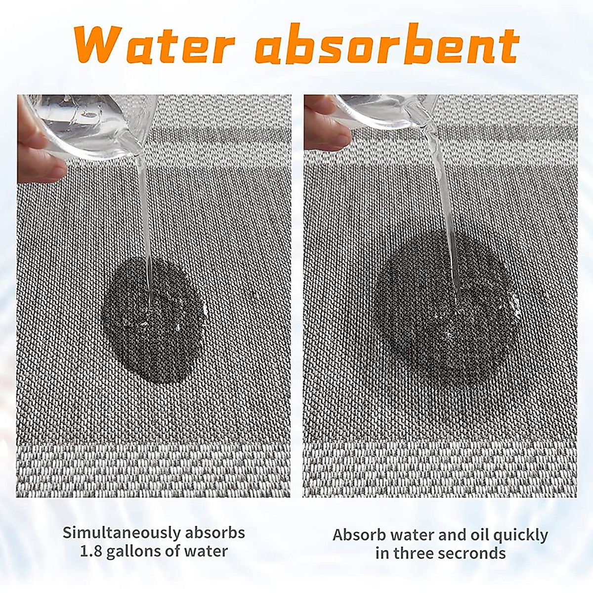 Kitchen Rugs and Mats, 2 PCS Non Slip Cushioned Anti Fatigue Washable Runner Rug with Rubber Backing for Kitchen Floor Front of Sink, Hallway, Laundry Room 17.5"x30"+17.5"x47.5"