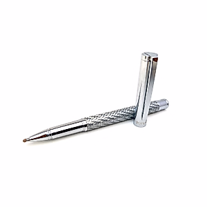 SHOPTOTUM Carbon Fiber Roller Pen Gel Ink, Elegant, Black and Chrome, Best Pen Writing for Men or Women in School, Office, Business. Gift box included Yin Yang Collection