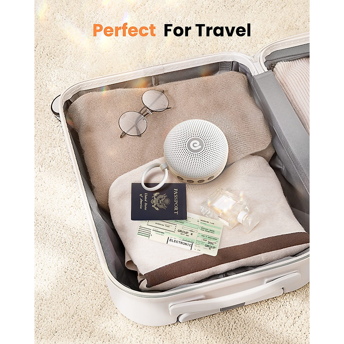 Dreamegg White Noise Machine - Portable Sound Machine for Baby Adult, Features Powerful Battery, 21 Soothing Sound, Noise Canceling for Office & Sleeping, Sound Therapy for Home, Travel, Registry Gift