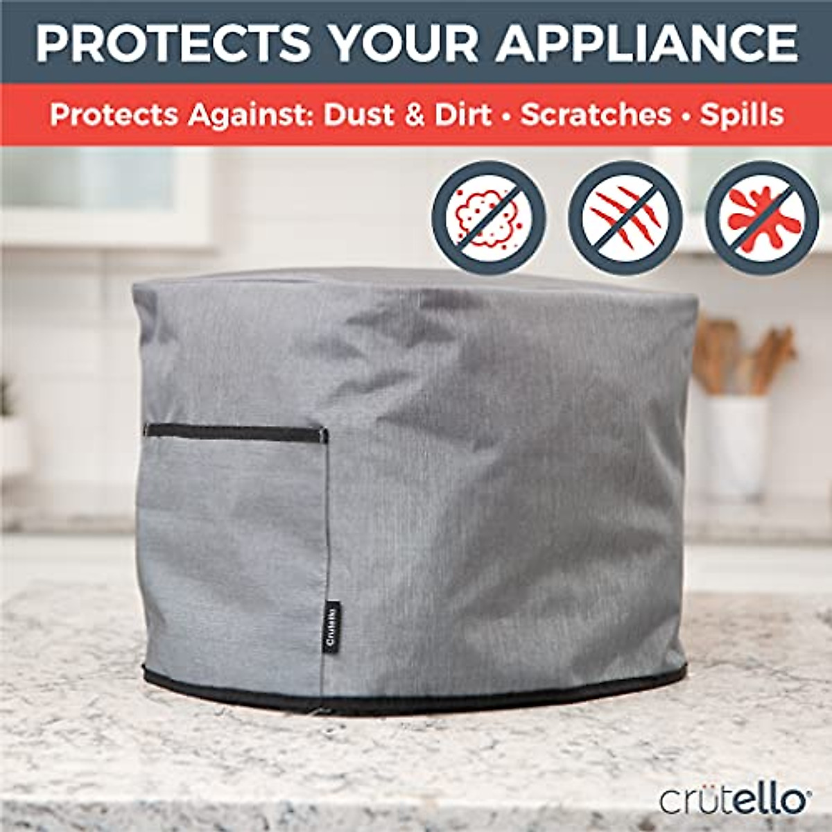 Crutello Air Fryer Cover with Storage Pockets for 4 Quart Fryer - Small Appliance Dust Covers