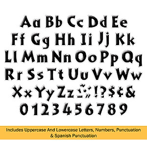 Barker Creek Letter Pop-Outs, 2" Black Tie Affair, Multicolor Designer Letters for Bulletin Boards, Breakrooms, Reception Areas, Signs, Displays, and More! 2", 676 Characters per Set (1905)