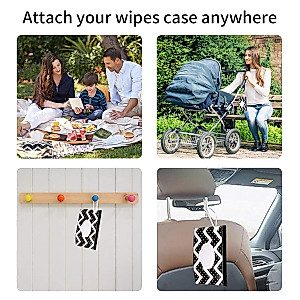 Baby Wipes Dispenser, Reusable Baby Wipes Holder Box, Flushable Baby Wet Wipes Case Wipes Container with Portable Wipes Pouch, Easy Open Keeps Wipes Clean, Wet (Fits Up to 60/120 Wipes)