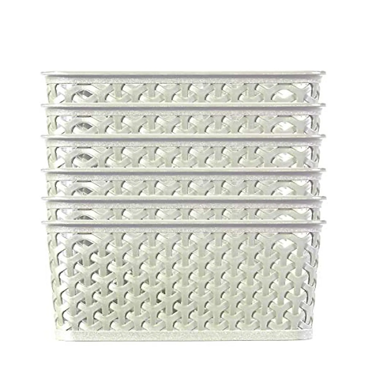 Curver My Style Small Rectangular Storage Basket, Vintage White, 4 Litre