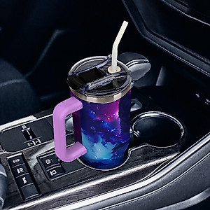 The Wolf in A Galaxy 40 Oz Tumbler Insulated Stainless Steel Water Bottle Travel Mug Car Cup with Handle And Straw