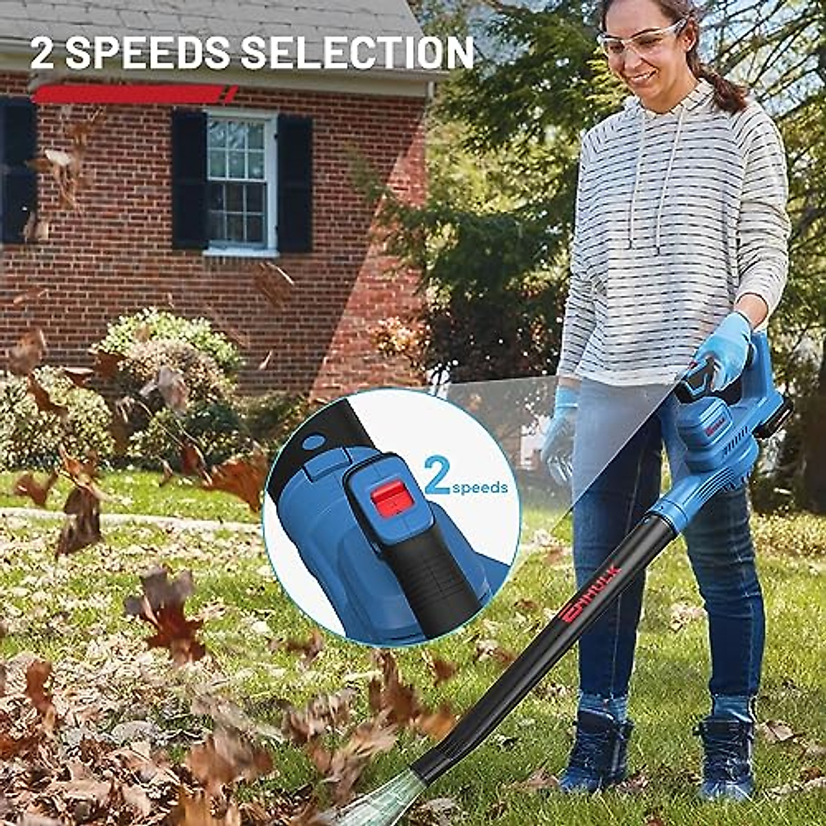 Enhulk 20V 160MPH Cordless Leaf Blower with Battery, Charger & Adjustable Tubes - Portable, Lightweight for Cleaning Leaf, Dust, Debris