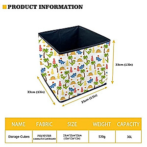 AFPANQZ Floral Pattern Storage Bins Storage Cubes, 13x13x13 Collapsible Storage Boxes Containers Organizer Baskets for Nursery Office Closet Shelf