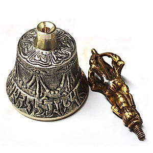 Zap Impex Tibetan Hand Bell Meditation & Prayer Bells Dorje Vajra 4 Inch