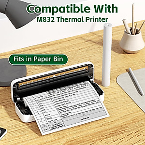 Portable Printers Wireless for Travel, M832 Portable Thermal Printer, Mobile Printer for Car, Office, Bluetooth Inkless Printer for Phone & Laptop, Support 8.5 X 11 Letter & A4 Thermal Paper