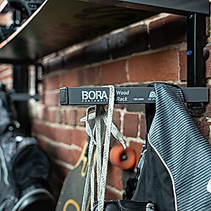 Bora Portamate Wood Organizer and Lumber Storage Metal Rack with 6-Level Wall Mount – Indoor and Outdoor Use, BR-006B, Black