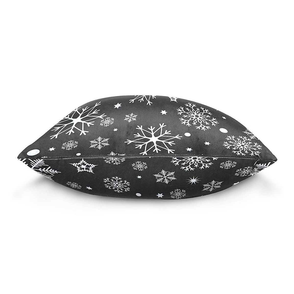 YETTASBIN Black Snowflake Throw Pillow Cover 20 x 20 Inch, Soft Square Cushion Case for Home Couch Sofa Bedroom Car Farmhouse Decor