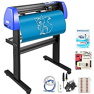 VEVOR Vinyl Cutter 34 Inch Vinyl Cutter Machine with 20 Blades Maximum Paper Feed 870mm Vinyl Plotter Cutter Machine with Sturdy Floor Stand Adjustable Force and Speed for Sign Making PC ONLY