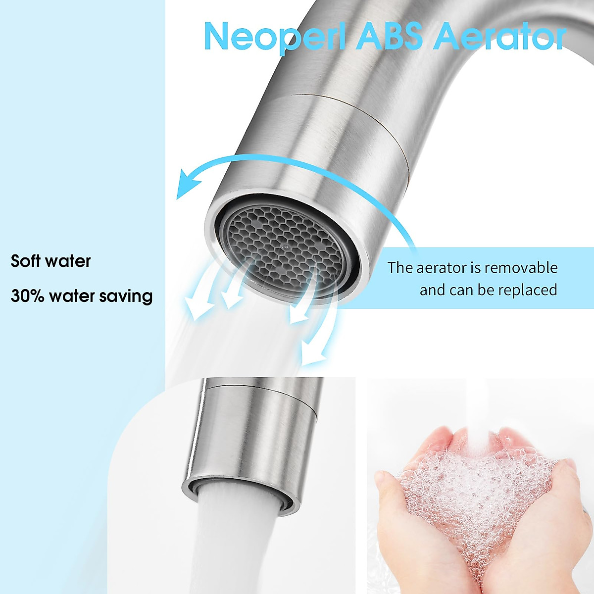 CREA Bar Sink Faucet,Bathroom Faucet with Pop Up Drain Stopper Overflow,Pre Wet Small Kitchen Sink Faucet Single Hole 1 Handle Stainless Steel Brushed Nickel,Bathroom Sink Stopper Hair Catcher