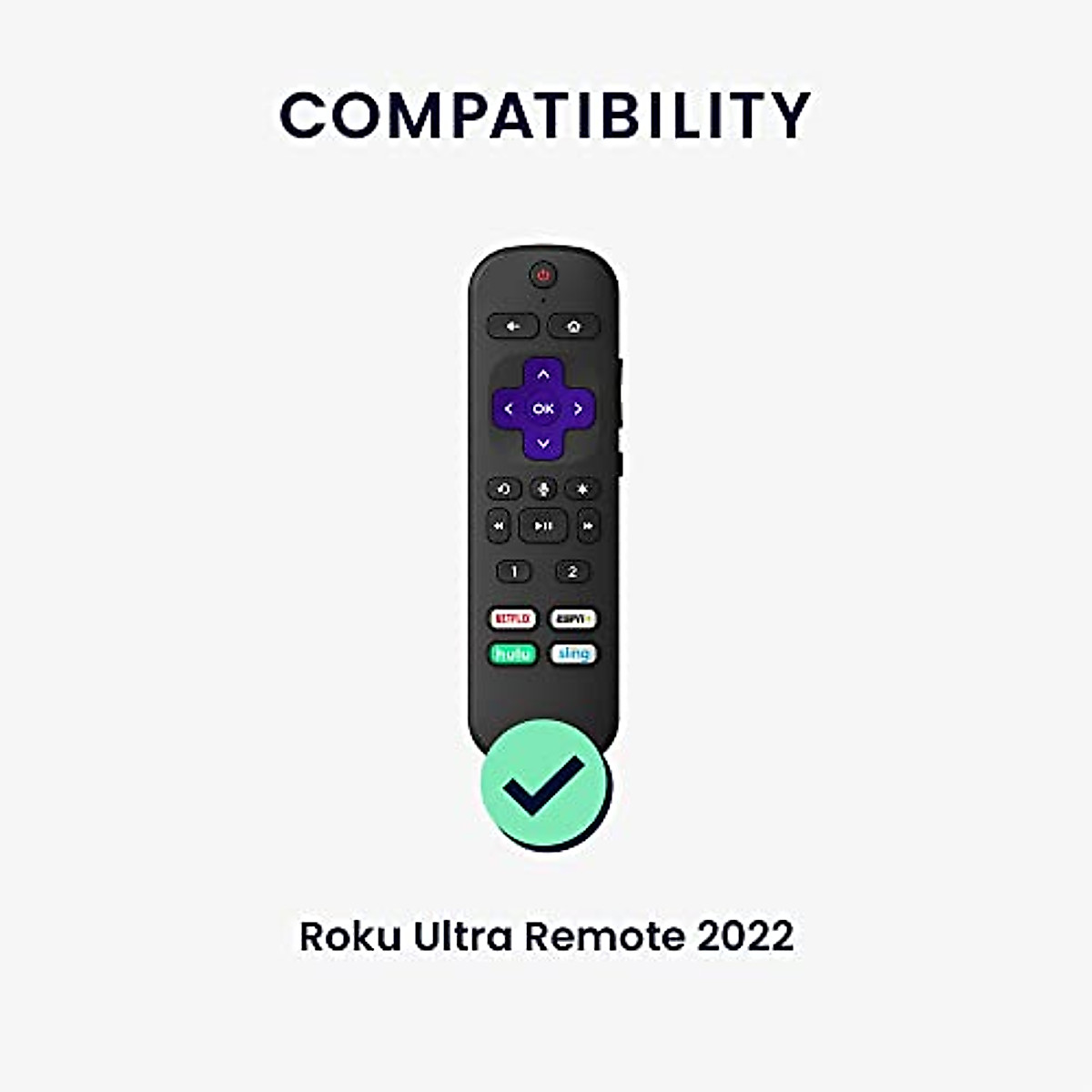 kwmobile Case Compatible with Roku Ultra Remote 2022 Case - Soft Silicone Cover for Remote Control - White