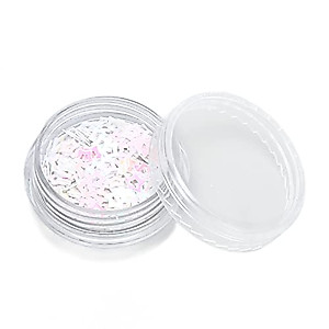Nail Glitter Sequins, Multiple Shapes High Flash Hand Made DIY Craft Glitter Sequin for Homemade Cards(White)