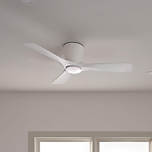 Kichler 300032SBK Volos, 48'' Ceiling Fan with LED Lights & Wall Control, Satin Black