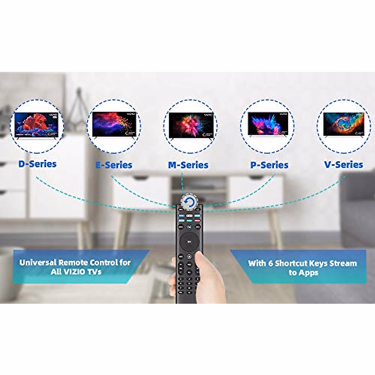 XRT140 Watchfree Smart TV Remote Works with All VIZIO Smart TVs