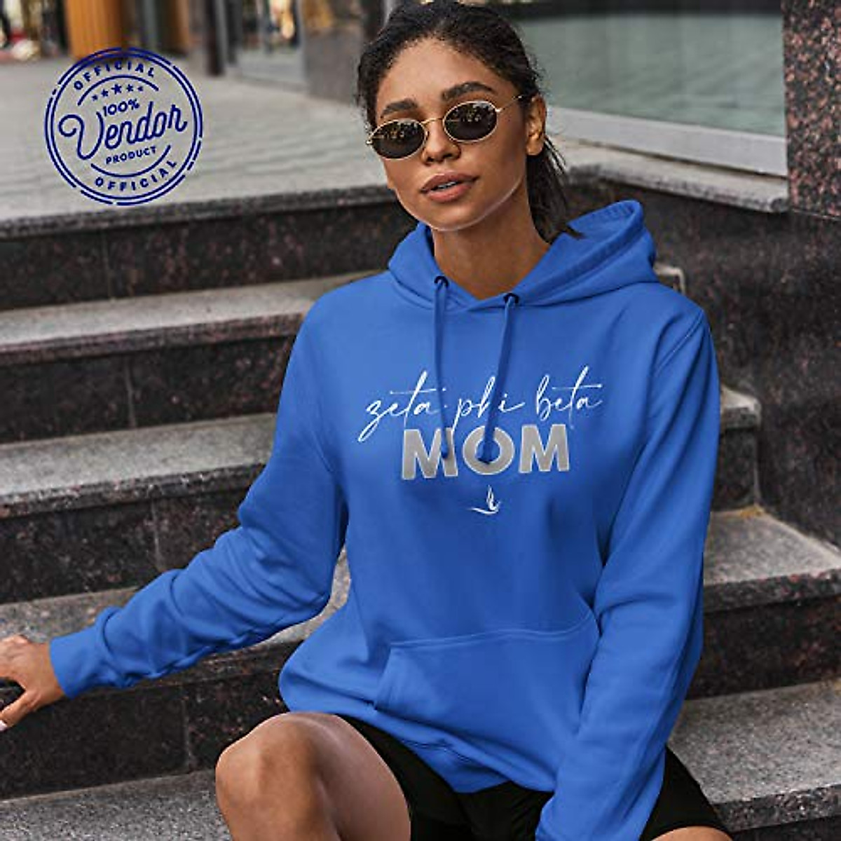 Bad Bananas Zeta Phi Beta Sorority Paraphernalia - Zeta Phi Beta Mom - Hooded Sweatshirt (Hoodie) - Royal XX-Large