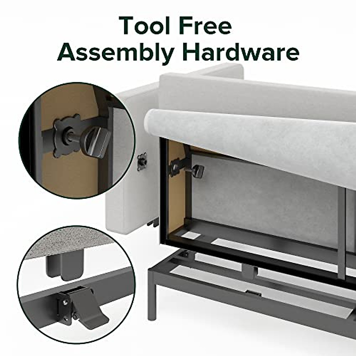 ZINUS Logan Loveseat, Green Tea Infused Foam Cushions, Tool-Free, Easy Assembly, Light Grey