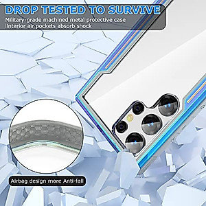 Compatible with Galaxy S23 Ultra Case, Heavy Duty Shockproof Military Drop Protection Slim Cases Phone Covers Clear for Samsung Galaxy S23 Ultra 5G 6.8 inches - Iridescent