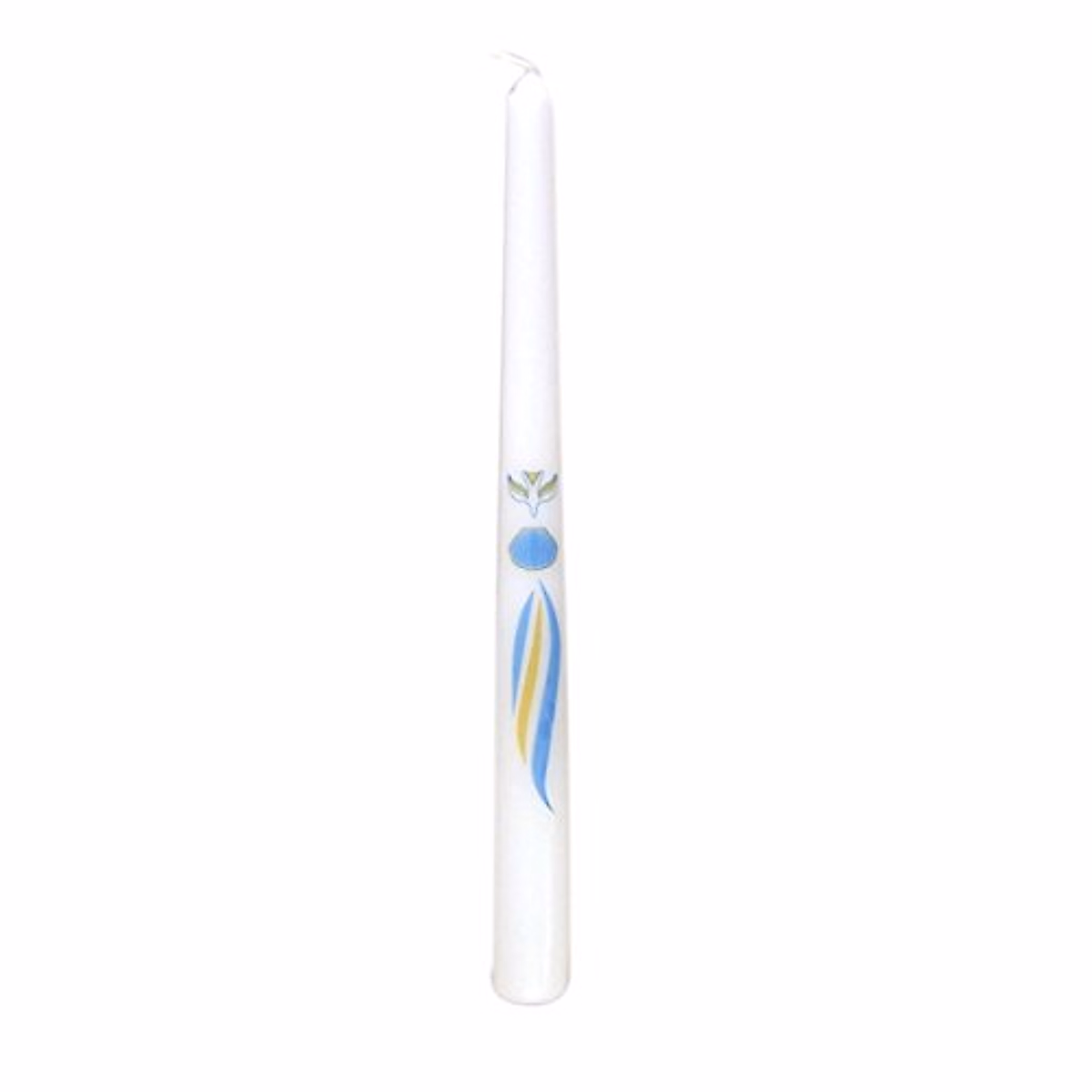 Baptismal Taper Candle with Dove and Water Design, 10 Inch