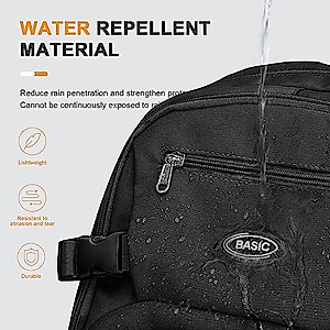 weradar Classic Black College Backpack For Women Lightweight Small Travel Backpack Waterproof high School Backpack Laptop Backpacks 15.6 Inch for men