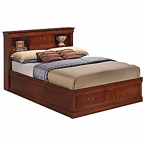 Glory Furniture King Storage Bed, Cherry