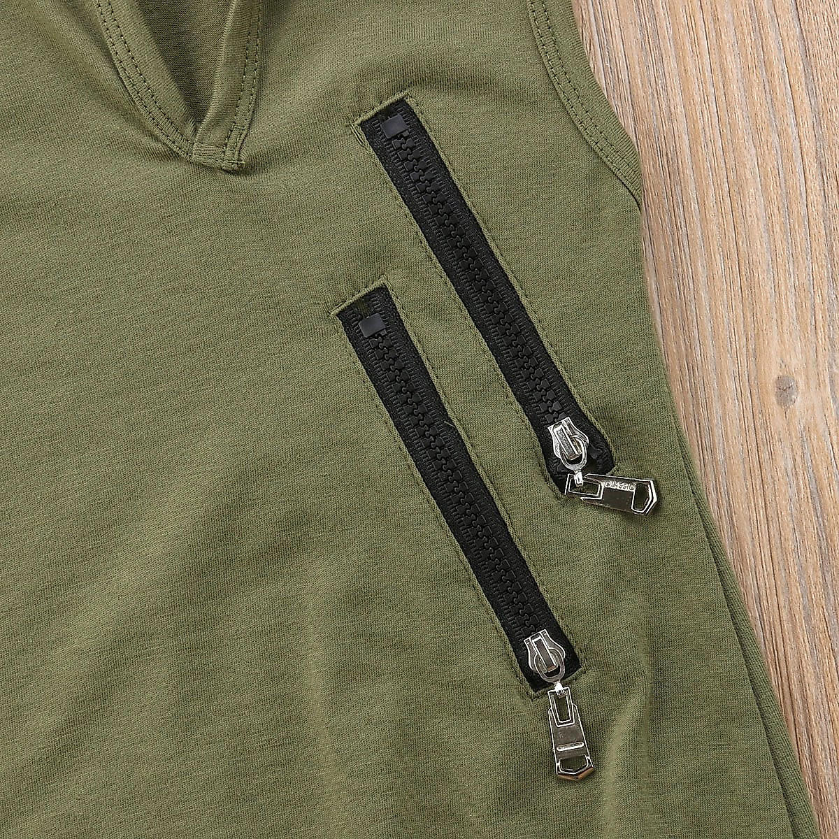 Sleeveless Newborn Baby Boys Girls Hooded Romper Green Jumpsuit Outfit Summer Zipper Casual Clothes (0-6 Months, Green)