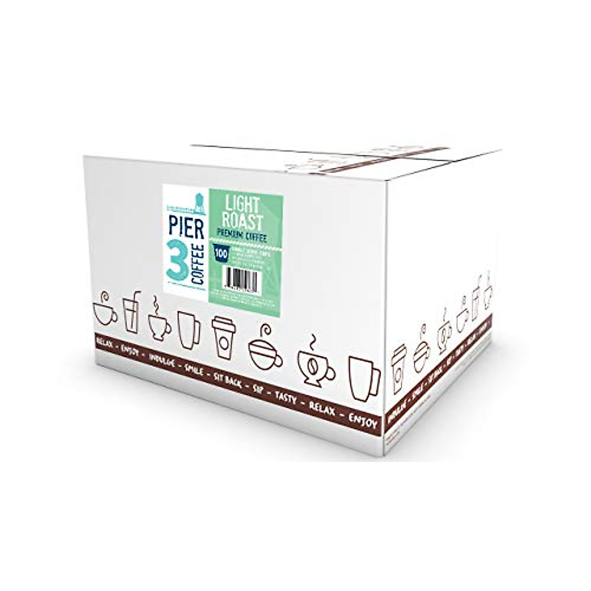 Pier 3 Light Roast Coffee Pods, Compatible with 2.0 K-Cup Brewers, 100 Count