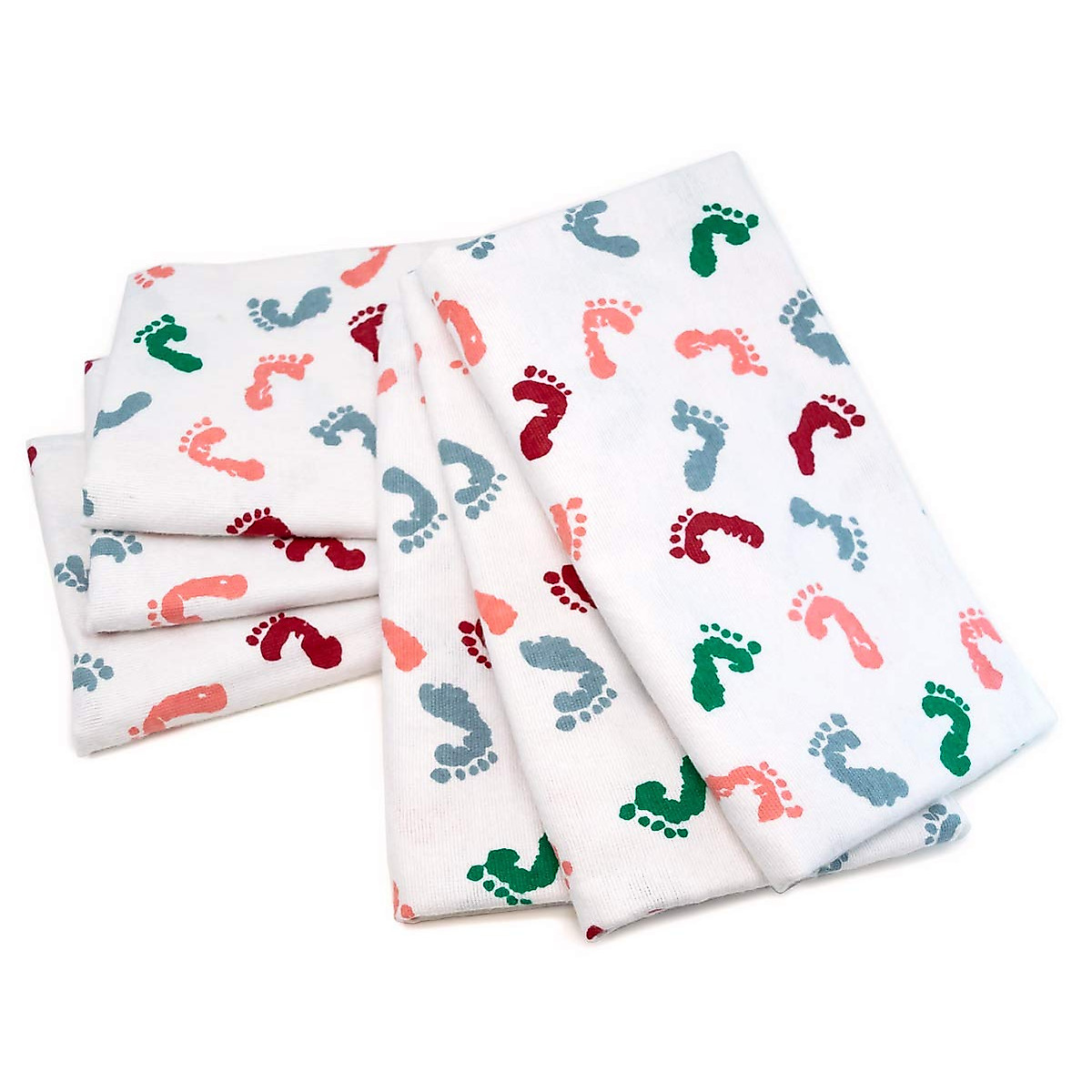 PILL THING Swaddle Baby Hospital Receiving Blanket 6 Pack for Boy Girl Newborn Babies - Breathable Cotton - Durable Hospital Quality - Generous Size (Baby Feet, 6 Pack)