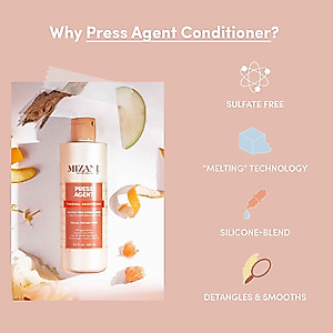 Mizani Press Agent Thermal Smoothing Sulfate-Free Conditioner, Pink Grapefruit, juicy Mandarin with a floral medley of Jasmine, Rose & Freesia, ending on notes of Musk & Wood., 8.5 fl. oz