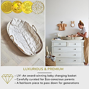 BEBE BASK Premium Nursery Bundle - Matching Baby Changing Basket & Baby Diaper Caddy Organizer - Handmade & Organic