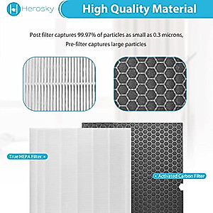 Herosky Replacement H Filter Part 116130 Compatible with Winix 5500-2, Fit for Winix AM80 Post Filter 3 Pack