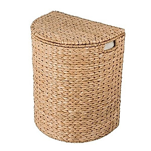 Kouboo Sea Grass Half Moon Basket with Removable Liner, Natural Color Laundry Hamper, One Size, Brown - 1030097