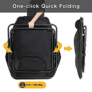 Stonehomy Oversized Folding Saucer Chairs for Adults, Soft Thick Velvet Round Moon Circle Chairs for Bedrooms Living Room, Black