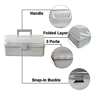 WEWLINE 3-Layers Plastic Portable Storage Box,Household Plastic Craft Supply Box with Handle,Multifunctional Storage Boxes for Children Student,Perfect for Home Office