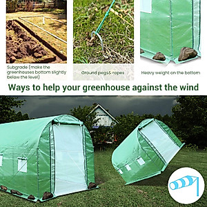 Walk-in Tunnel Greenhouse，Portable Plant Hot Housewith Dual Zippered Screen Doors & 6 Screen Windows Heavy Duty Plastic Plant Warm House with Reinforced Frame (10x10x6.6 FT)