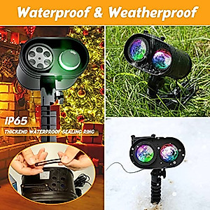 Animation Projector Lights,18 Slides/72 Patterns 2 in 1 Moving Pattern Projection Lights Landscape Lights Waterproof Outdoor Indoor for Holidays Halloween Parties Decoration