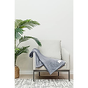 SOFTBEAR Grey Twin Blanket Flannel Fleece Semi-Circular Pattern, Soft, Fluffy, Plush and Warm Blanket for Bed, Couch, Sofa, Camping