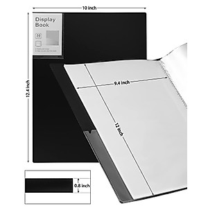 Portfolio Folder for Artwork Art Portfolio Binder 2 Packs 9"x12" Demo Book Black Portfolio Folder with Protective Film Binder with Plastic Sleeve 30 Pockets 60 Page Capacity