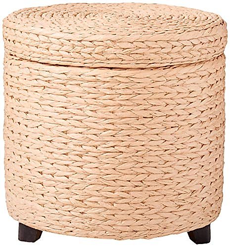 Oriental Furniture Rush Grass Storage Footstool - Natural