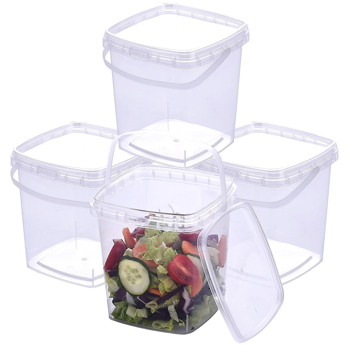 SHPii 30 oz. Square Clear Deli Containers with Lids, BPA-Free, Freezer and Microwave Safe Food Storage Containers, Reusable, Meal Prep, Take-out, Restaurant Supplies.(10 packs)