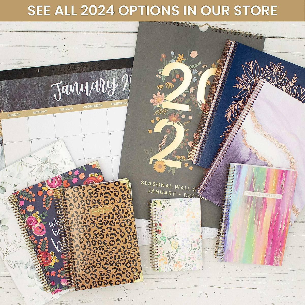 bloom daily planners 2024 (8.5" x 11") Calendar Year Day Planner (January 2024 - December 2024) - Weekly/Monthly Dated Agenda Organizer with Tabs - Be Kind