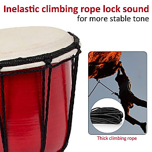 Kmise Djembe African Hand Drum Mini Djembe Mahogany Standard Goat Skin Drumhead (4 inch)