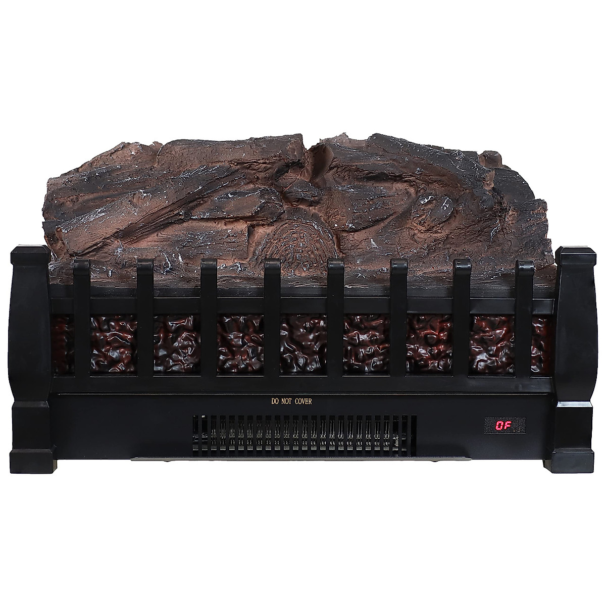Sunnydaze Elegant Embers 20.25-Inch Faux Log Electric Fireplace Insert Heater - 110V -Remote Control Included